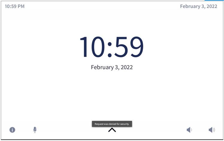 Crestron Mercury® Conferencing Device: Request Denied for Security Message
